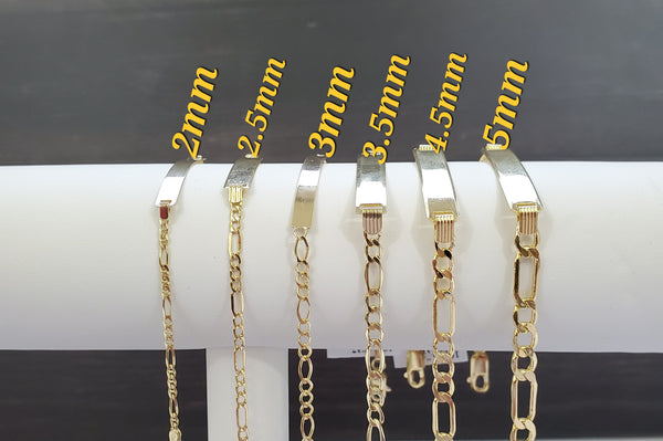 Gold figaro id bracelet store